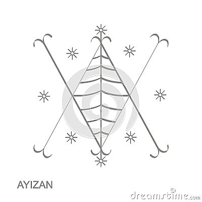 Icon With Veve Vodoo Symbol Ayizan Vector Illustration | CartoonDealer ...