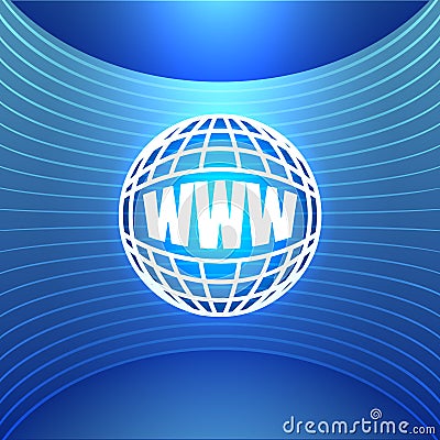 Icon World Wide Web On The Abstract Blue Background Stock Vector ...
