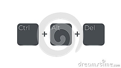 Icono De Ctrl Alt Del Tecla. Imagen De Cliente Aislada En Fondo Blanco ...