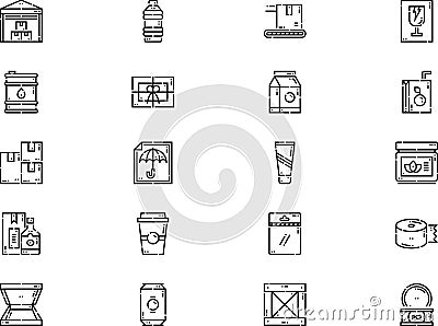 Packaging Icons Collection Is A Vector Illustration With Editable ...