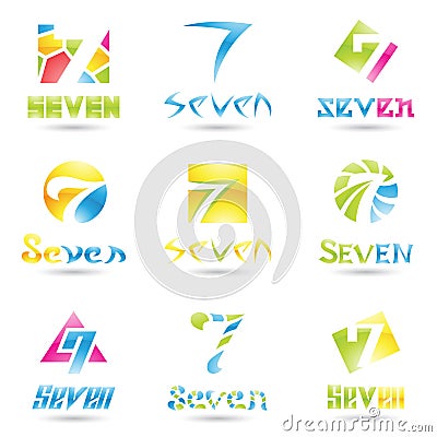 Icons For Number 7 Royalty Free Stock Image - Image: 22052316