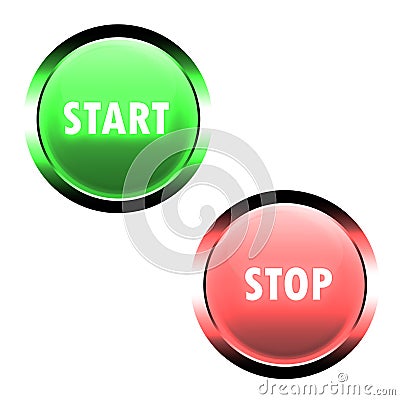 Icons Start And Stop Stock Photo - Image: 11972950