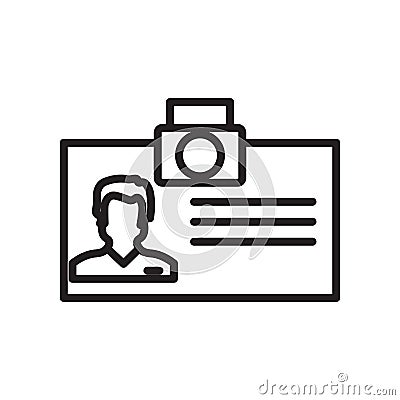 Id Card Icon Vector Sign And Symbol Isolated On White Background, Id ...