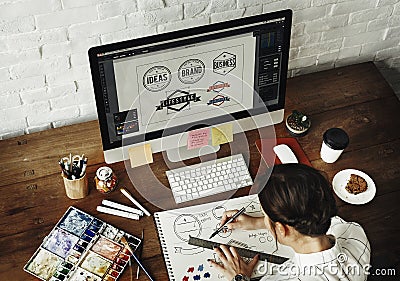 Ideas Creative Occupation Design Studio Drawing Startup Concept Stock ...