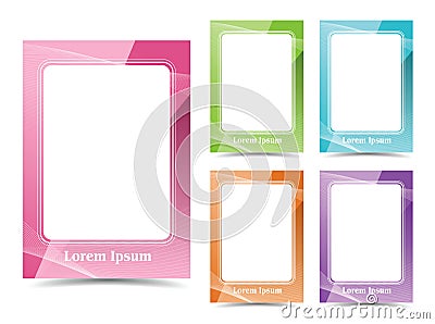 Identification Card Frame Border Template Design Set Vector ...