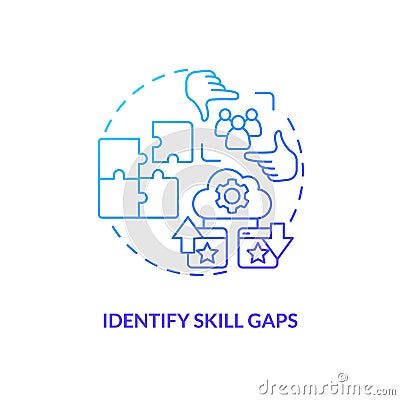 Identify Skill Gaps Blue Gradient Concept Icon Cartoon Vector ...