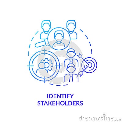 Identify Stakeholders Blue Gradient Concept Icon Cartoon Vector ...