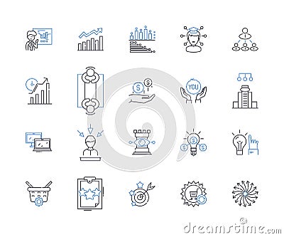 Identifying And Categorizing Line Icons Collection. Sorting, Labeling, Cataloging, Grouping ...