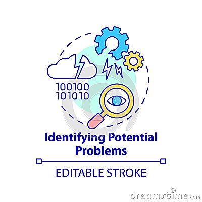 Identifying Potential Problems Concept Icon Cartoon Vector ...