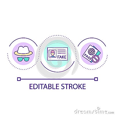 Identity Document Forgery Loop Concept Icon Vector Illustration ...