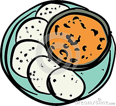 Idli Illustration Illustration For Designs Royalty-Free Cartoon ...