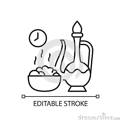Iftar Linear Icon Vector Illustration | CartoonDealer.com #203602048