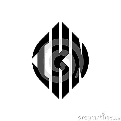 IKN Circle Letter Logo Design With Circle And Ellipse Shape. IKN ...