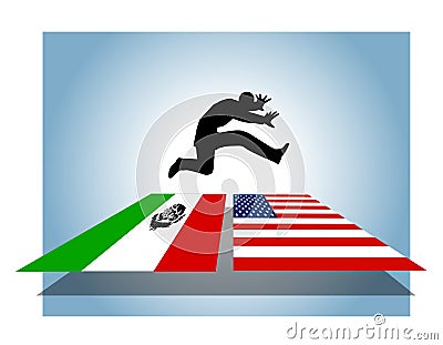 Illegal Immigration Open Border Crossing Royalty-Free Illustration ...