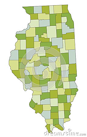 Detailed Editable Political Map With Separated Layers. Illinois ...