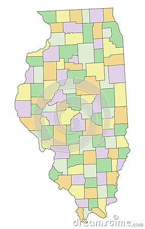 Illinois - Detailed Editable Political Map. Vector Illustration ...
