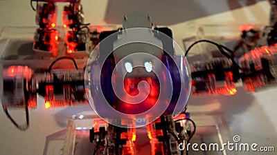 Two Robots Dancing. Smart Robotic Technology. Closeup of Smart Robots ...