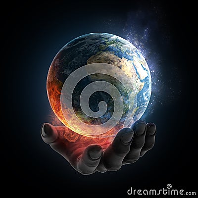 Illustrated Hand Holding A Burning Royalty Free Stock Images - Image ...