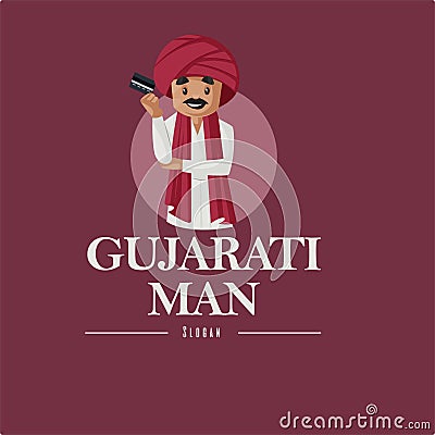 Gujarati Man Vector Mascot Logo | CartoonDealer.com #265572294