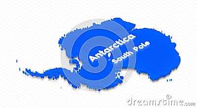Map Of Antarctica. 3D Isometric Perspective Illustration Stock ...