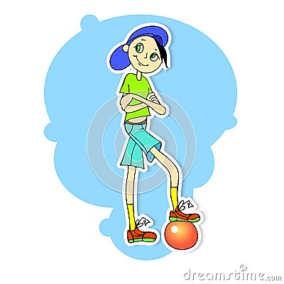 Illustration Of A Boy On A Blue Background Cartoon Vector ...