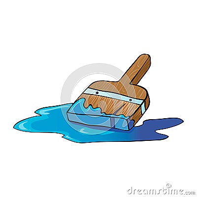 An Illustration Of A Cartoon Painter Or Decorators Paint Brush Painting ...