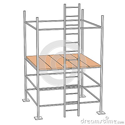 Image of Scaffolding for Building Stock Illustration - Illustration of ...
