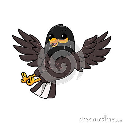 Cute Myna Bird Cartoon Flying Vector Illustration | CartoonDealer.com ...