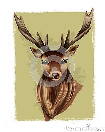 Deer Head Front View Illustration Royalty-Free Cartoon | CartoonDealer ...