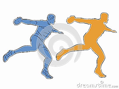Silhouette Discus Thrower , Vector Drawing | CartoonDealer.com #137800381