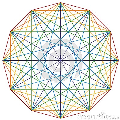 Illustration Dodecagon Colors Rainbow Sacred Geometry Circle Light ...