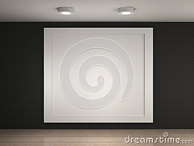 A Illustration Of A Empty Gallery With A Big Frame | CartoonDealer.com ...