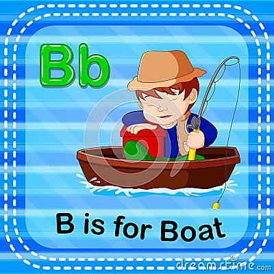 Flashcard Letter B Is For Boat Cartoon Vector | CartoonDealer.com ...