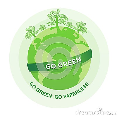 Illustration Of Go Green Go Paperless Royalty-Free Stock Photography ...