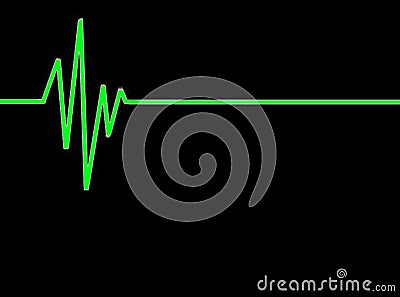 Illustration Of The Green Line Showing A Heartbeat And Then A Flatline ...