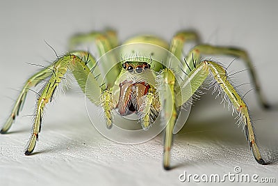 Illustration Of Green Recluse Spider On White Background, Photo ...