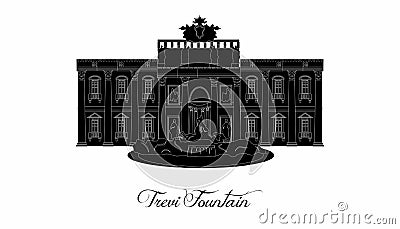 The Illustration With Landmark The Trevi Fountain | CartoonDealer.com ...