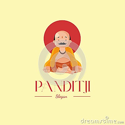 Pandit Ji Vector Mascot Logo | CartoonDealer.com #265403902