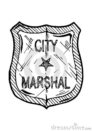 Illustration Of Marshal Badge Cartoon Vector | CartoonDealer.com #95791531