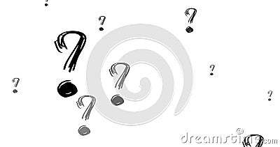 Illustration Of Multiple Grey And Black Handwritten Question Marks On ...