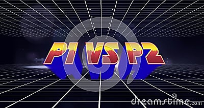 Illustration Of P1 Vs P2 Text With Grid Pattern And Lens Flare Against ...