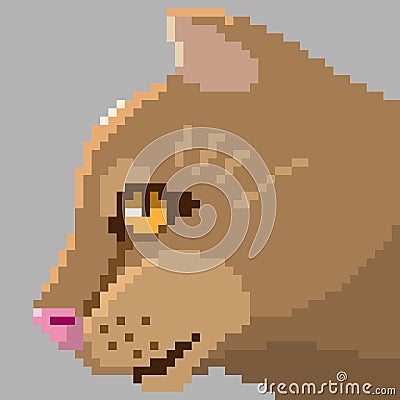 Illustration Pixel Art Cat Face Side Stock Vector - Image: 59167252