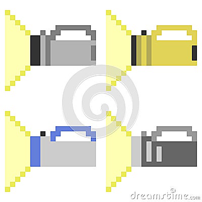 Illustration Pixel Art Flashlight Stock Vector - Image: 54756530