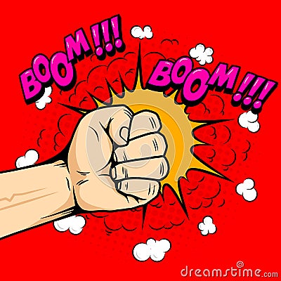 Illustration Of Punch In Comic Style. Design Element For Emblem, Sign ...