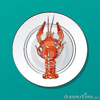 Illustration Of Realistic Crawfish On Plate | CartoonDealer.com #95345068