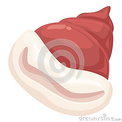 Red Whelk Shell Lying On White Background Showing Its Mantle Cartoon ...