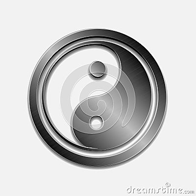 Illustration Of Steel Metallic Jin Jang, White Background ...