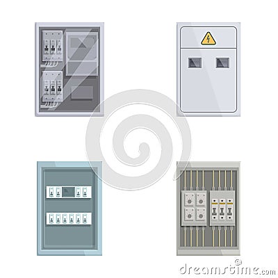 Set Of Electrical Panels And Switches Vector Illustration | CartoonDealer.com #321310536