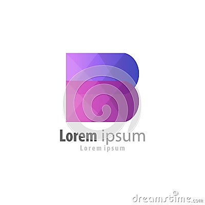 Vector Graphic Letter B Purple Logo Gradation Design Stock Photo ...
