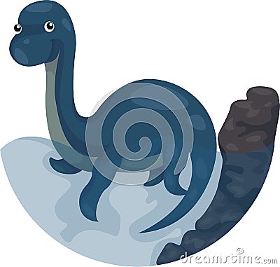 Illustrator Of Dino Swim Cartoon Vector | CartoonDealer.com #33355199